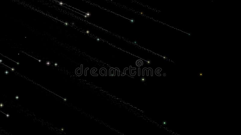 Shooting Stars Falling on Black Background. Blinking Glowing Stars ...