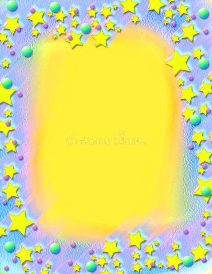 Shooting Stars Painted Frame Stock Photo - Image of kids, invitation ...