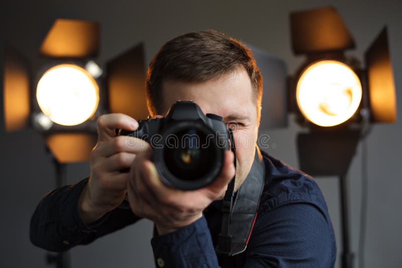Shooting in the Studio, Working with Light Stock Photo - Image of ...