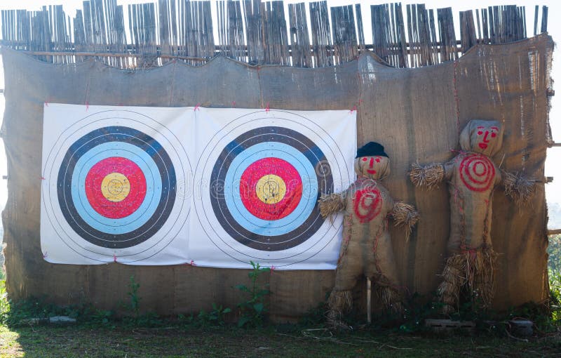 Shooting Target on Bamboo Wall Stock Image - Image of shooting ...