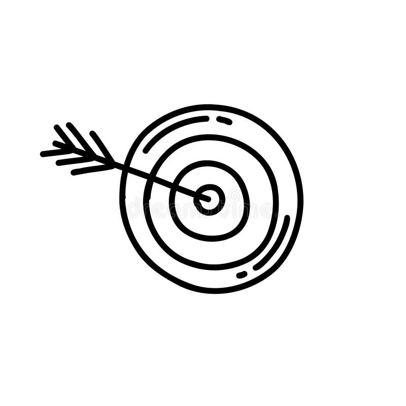Shooting Target Doodle Icon, Vector Color Line Illustration Stock ...