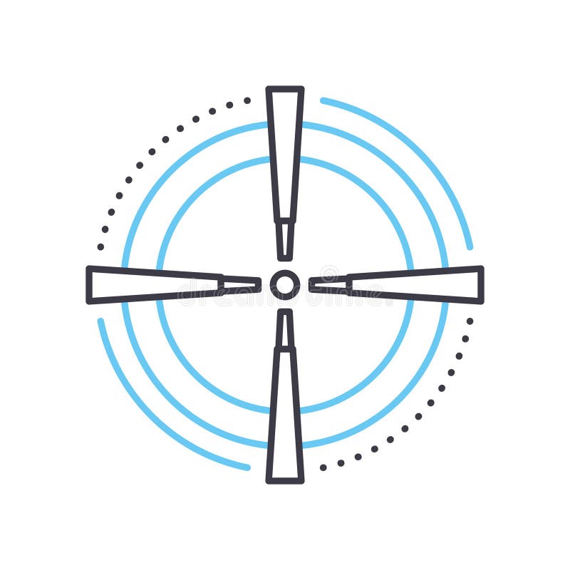 Shooting Target Line Icon, Outline Symbol, Vector Illustration, Concept ...