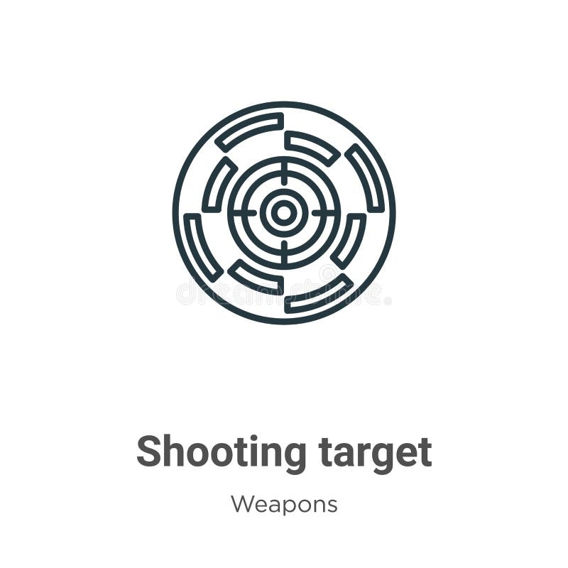 Target with Circle Outline Vector Icon. Thin Line Black Target with ...