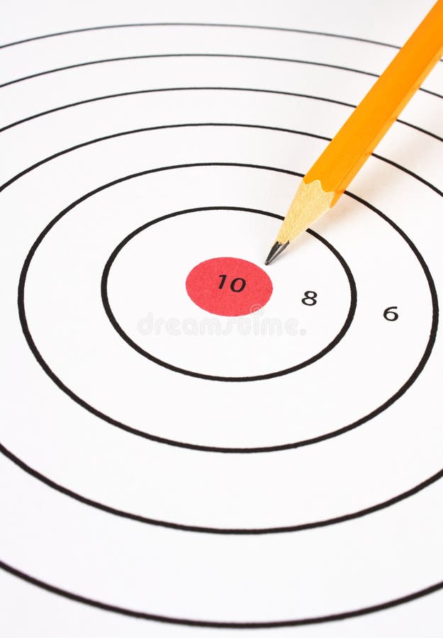 Shooting Target and Yellow Pencil Stock Image - Image of sport, pencil ...