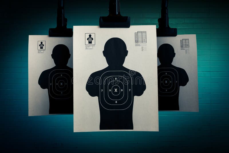 Shooting Targets on a Grey Background on a Dark Background Stock Photo ...