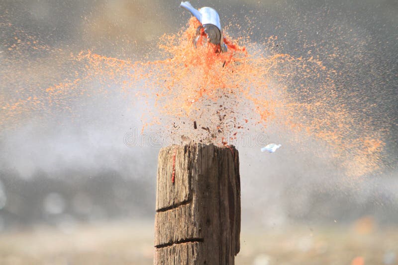 Shooting tin cans stock photo. Image of holes, accuracy - 22640958