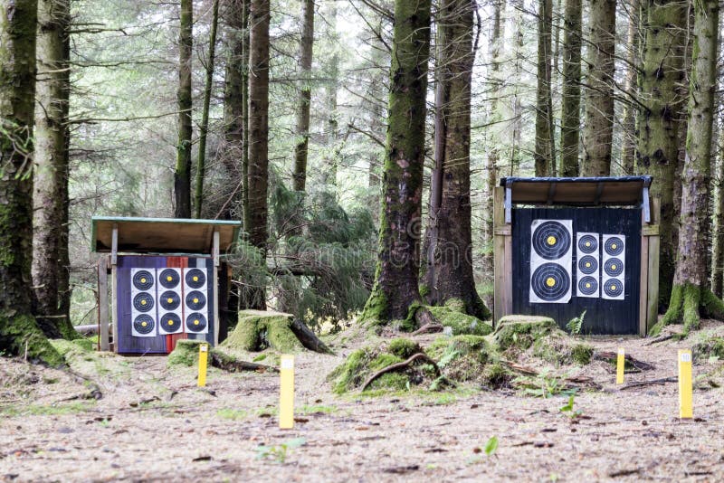 Shooting Training Camp in the Forest Stock Image - Image of precision ...