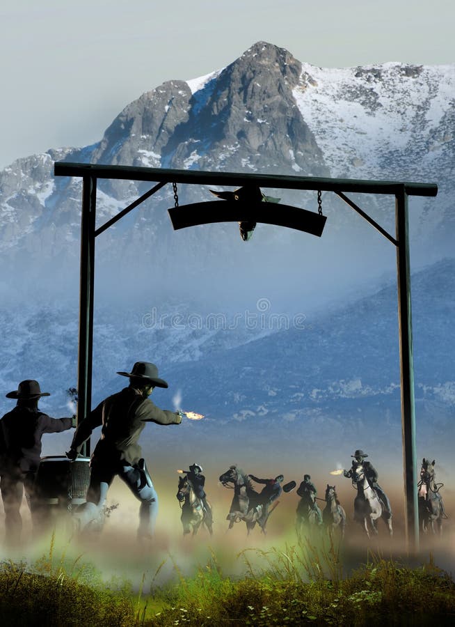 Old west train attack stock illustration. Illustration of obstacle ...