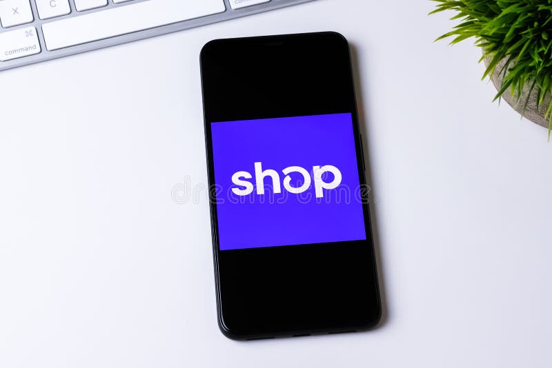 Shop App Logo on a Smartphone Screen. Editorial Stock Image - Image of ...