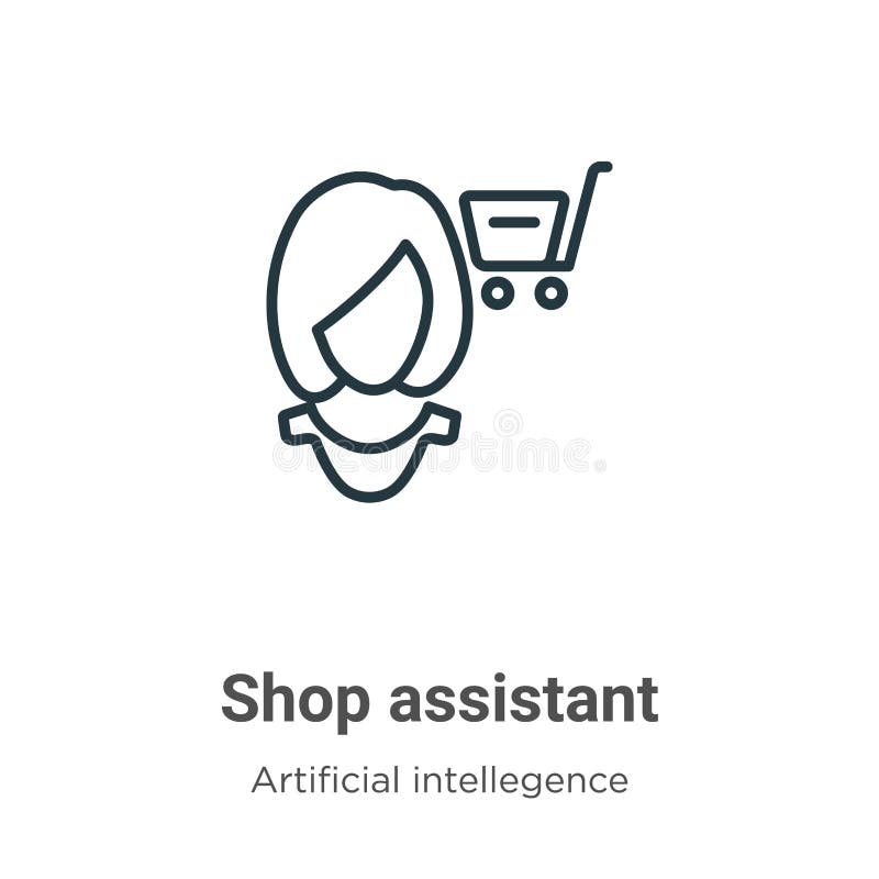 Shop Assistant Vector Icon on White Background. Flat Vector Shop ...