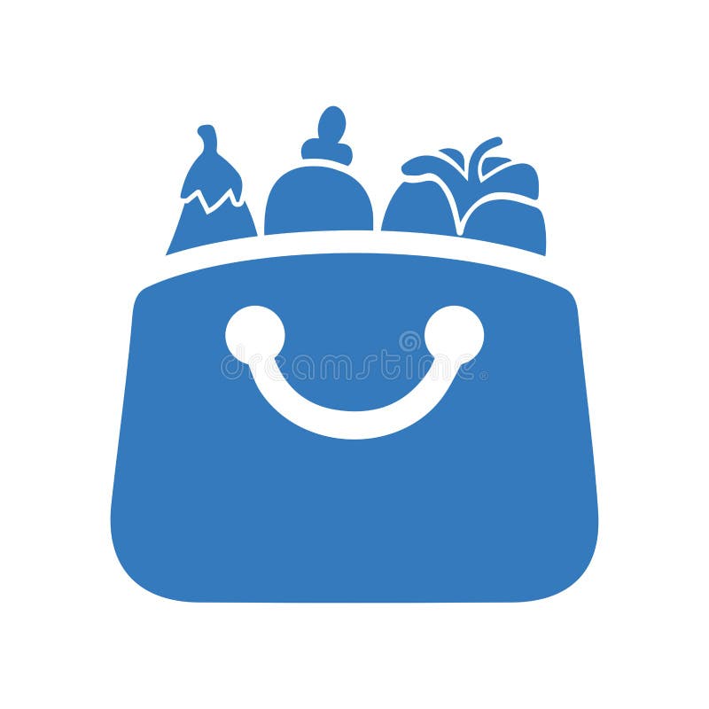 Shop, Bag, Grocery Icon. Blue Color Design Stock Vector - Illustration ...