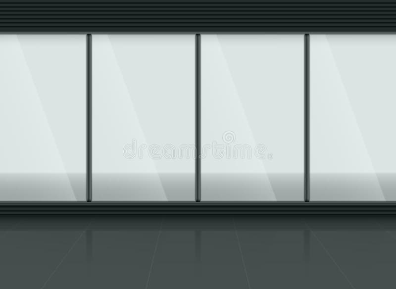 Boutique Store Front with Big Windows. Showcase Store Windows Realistic ...