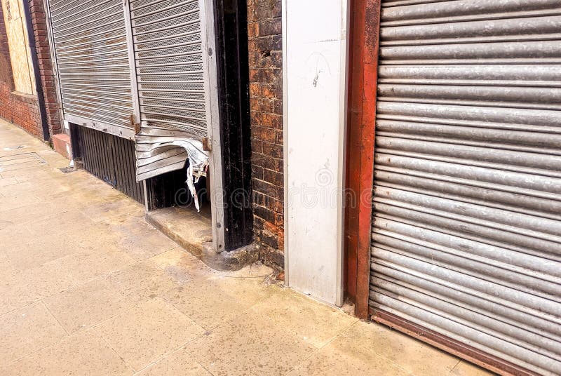 Shop Break in stock image. Image of shutters, robbery - 296155771