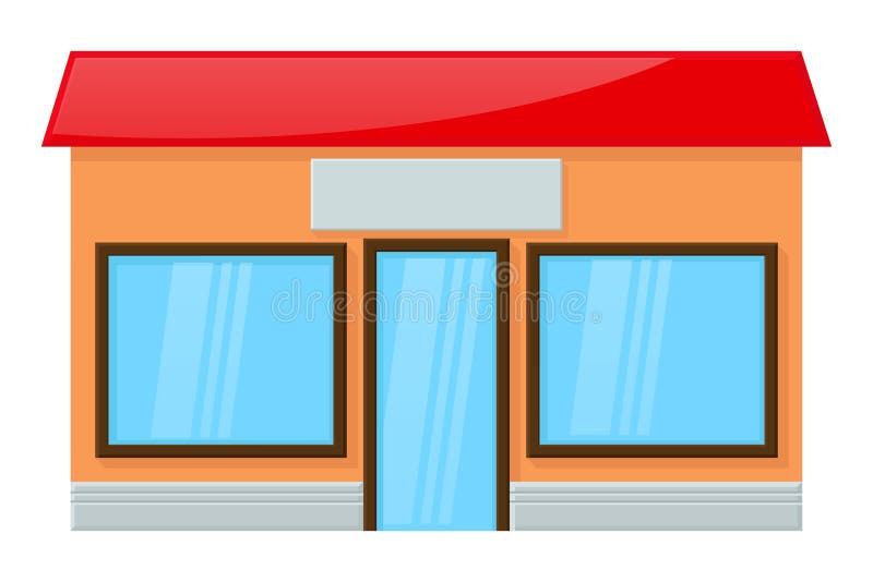 Shop Building. Front and Side View Stock Vector - Illustration of real ...