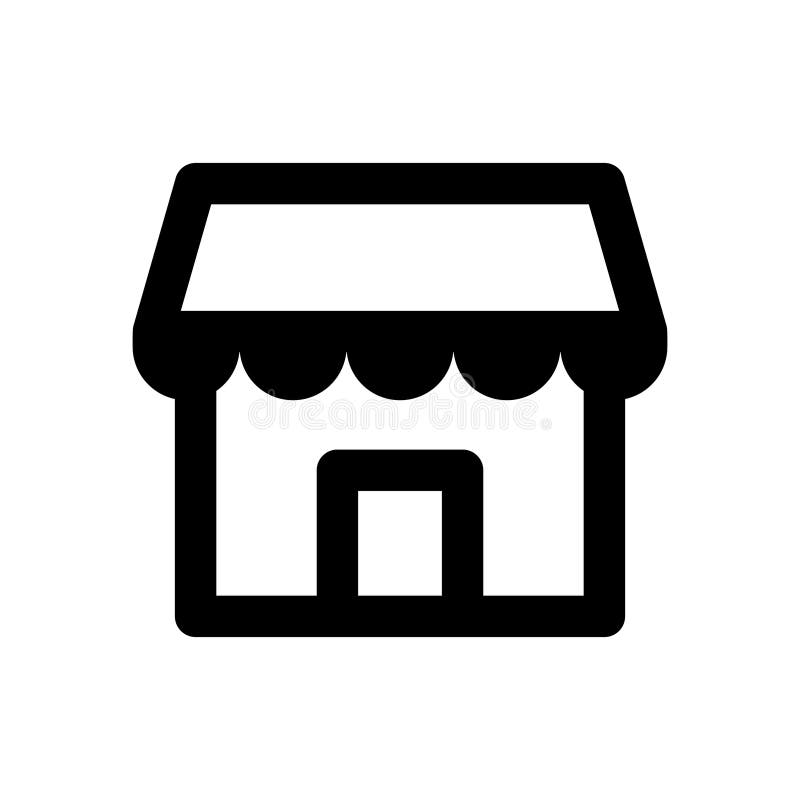 Shop Building Icon. Black Silhouette of Shop Stock Vector ...