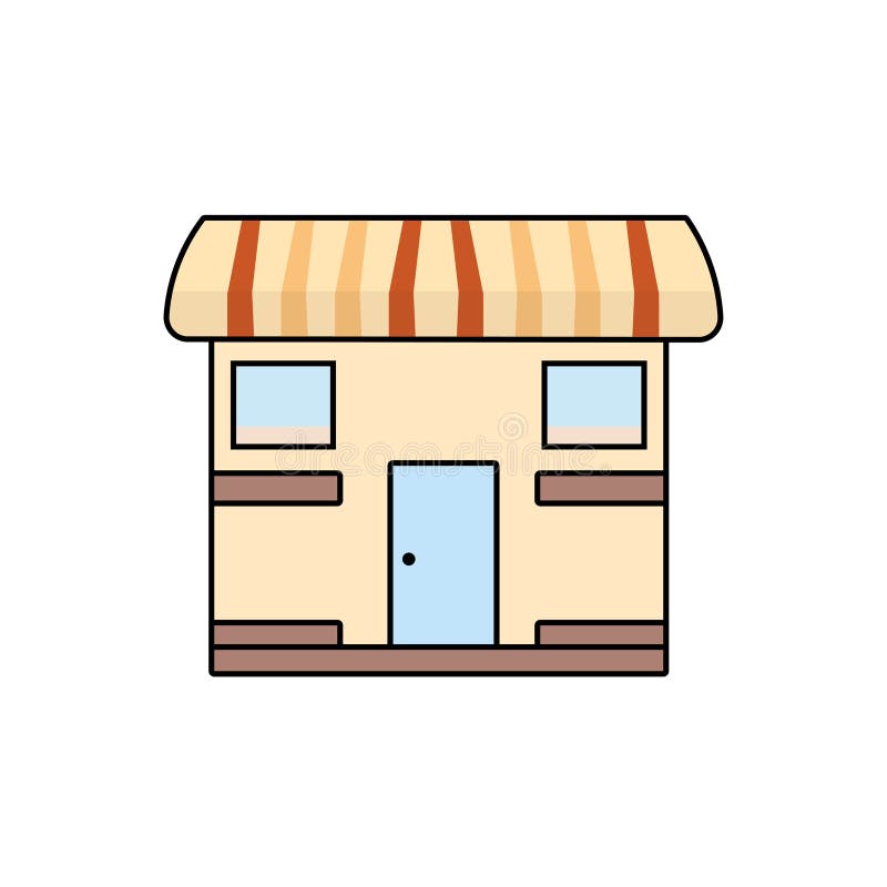 Shop Building Icon in Cartoon Style, Store Icon Vector, Flat Design ...