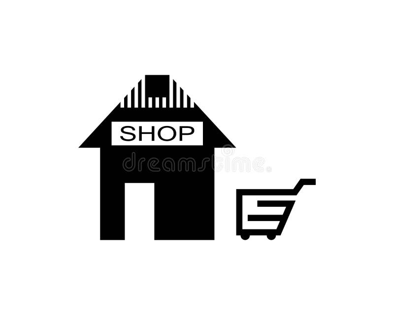 Shop Building Icon and Symbol Vector Illustration Stock Vector ...