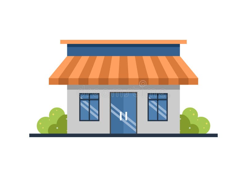 Shop Building. Multi Purpose Building. Simple Flat Illustration. Stock ...