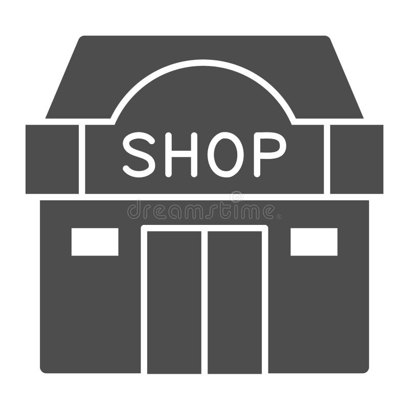 Shop Building Solid Icon, Shopping Concept, Store Showcase Sign on ...