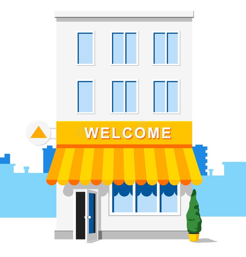 Shop Building. Vector Icon. Stock Vector - Illustration of elements ...