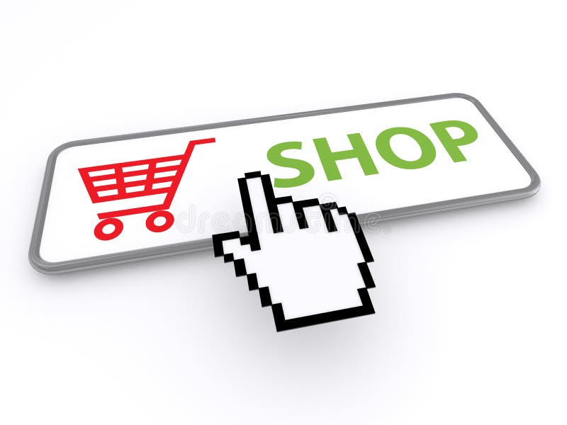 Shop button with cart stock illustration. Illustration of generated ...