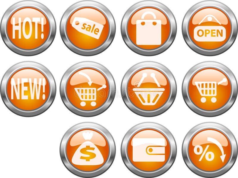 Shop buttons stock vector. Illustration of purchase, sell - 11298911