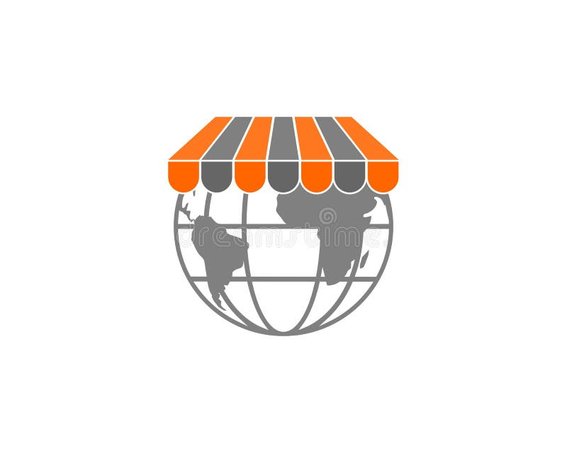 Shop Canopy on the Globe Logo Stock Illustration - Illustration of ...