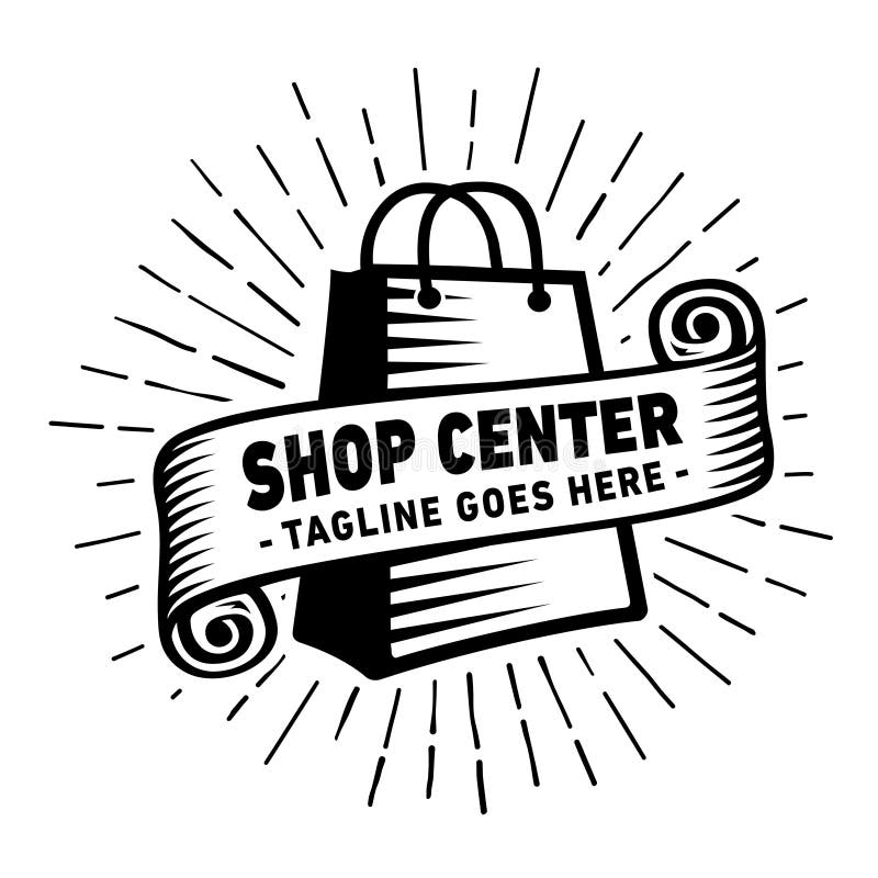 Shop Center Design Template. Shopping Bag Logo. Vector and Illustration ...
