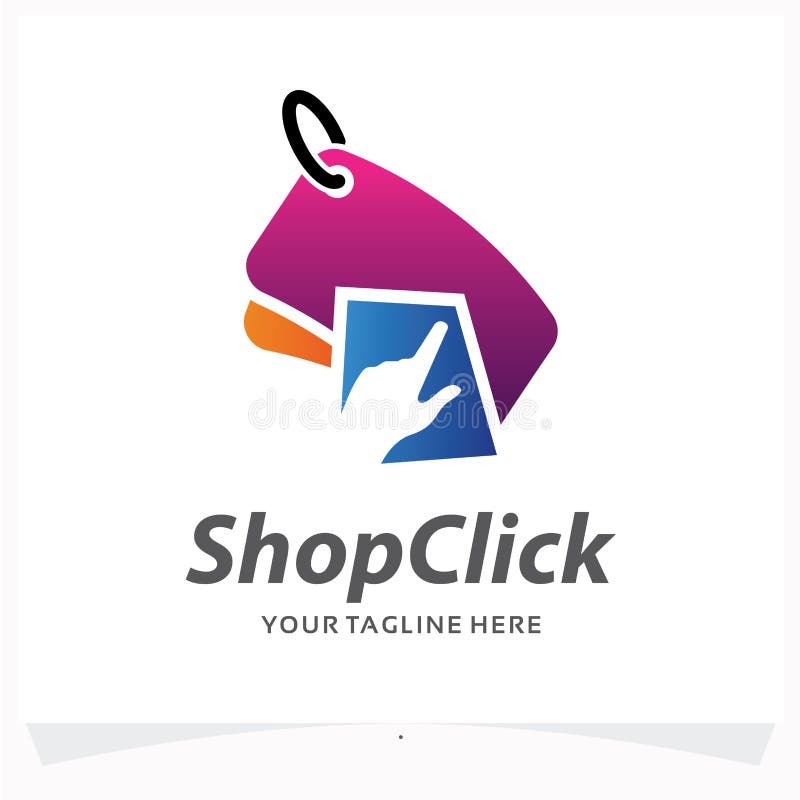 Shop Click Logo Design Template Stock Vector - Illustration of sign ...