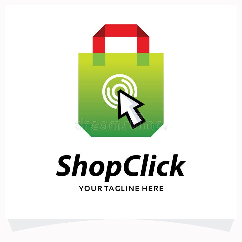 Shop Click Logo Design Template Stock Vector - Illustration of sign ...