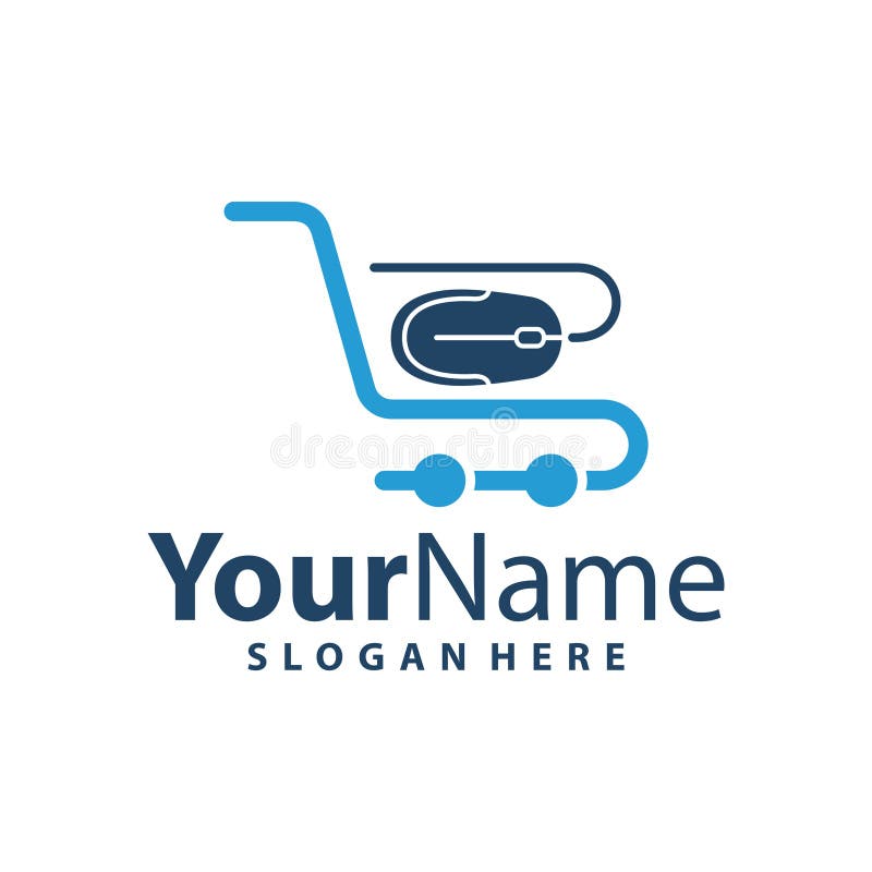 Shop Computer Mouse Logo Design Vector Illustration. Mouse Logo Concept ...