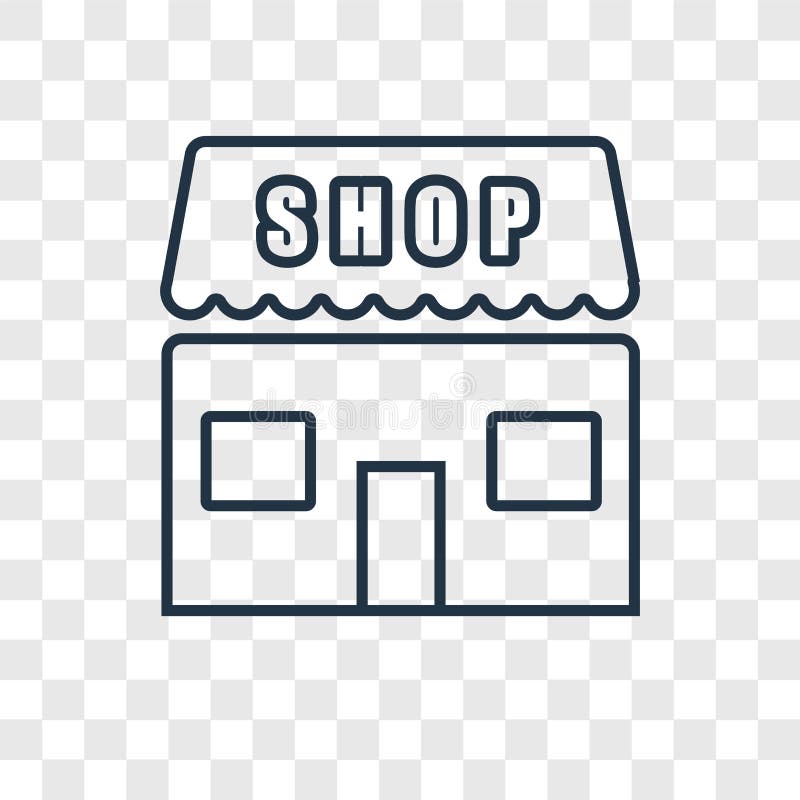 Shop Concept Vector Linear Icon Isolated on Transparent Background ...