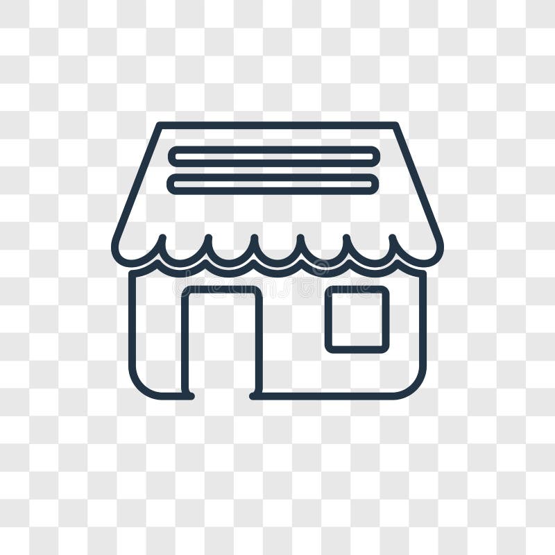 Shop Concept Vector Linear Icon Isolated on Transparent Background ...