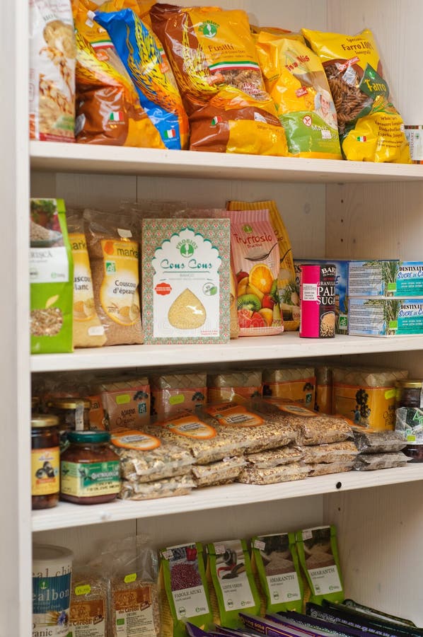 Shop Corner with Bio Products Editorial Stock Photo - Image of labels ...