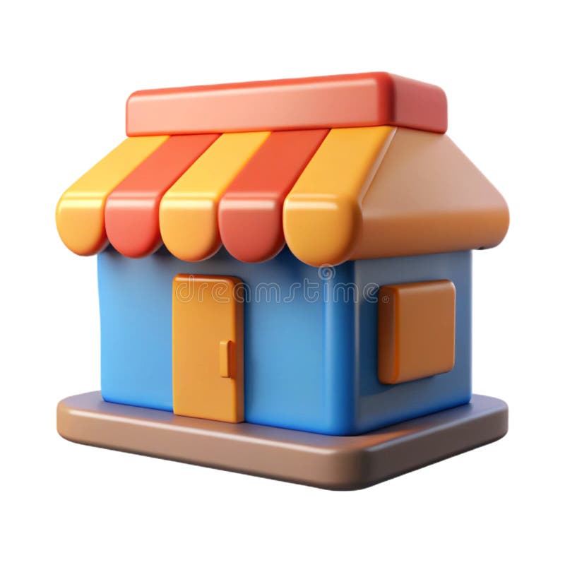 Shop 3D Icon stock illustration. Illustration of trade - 360165554