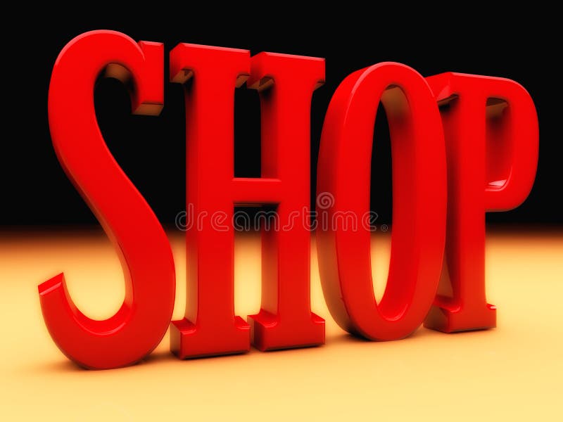 Shop 3d text stock illustration. Illustration of customer - 36246143
