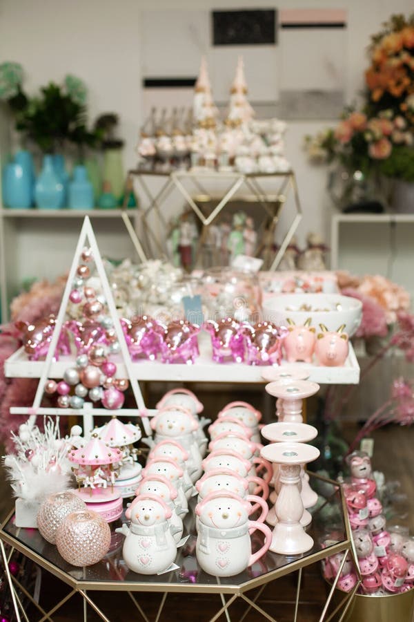 Shop Decor. Beautiful Dishes, Statues and Other Trinkets Stock Photo ...