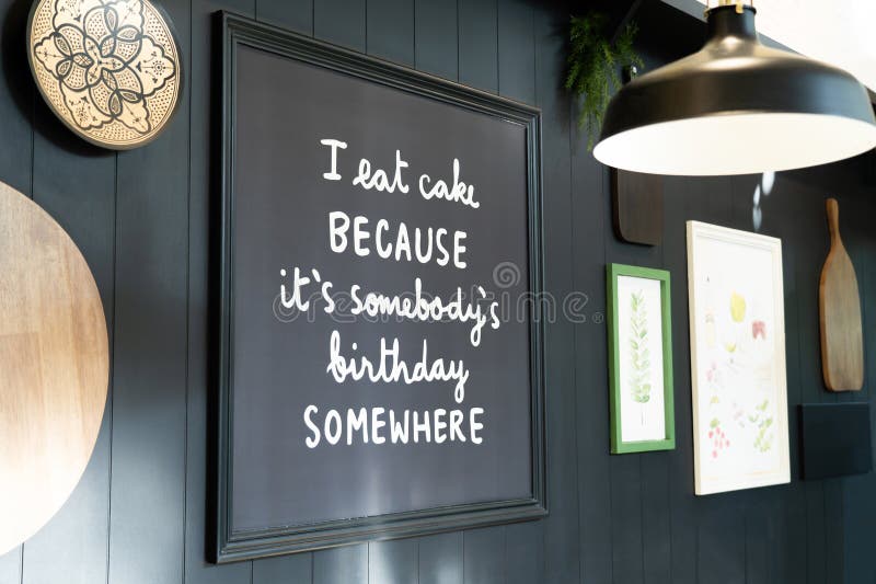 Shop Decoration Design with Picture Frames and Messages on the Wall in ...