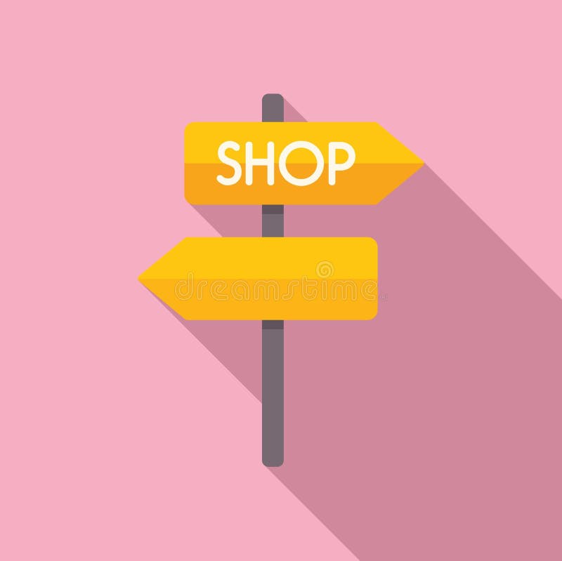 Shop Direction Road Board Icon Flat Vector. Online Map Search Stock ...