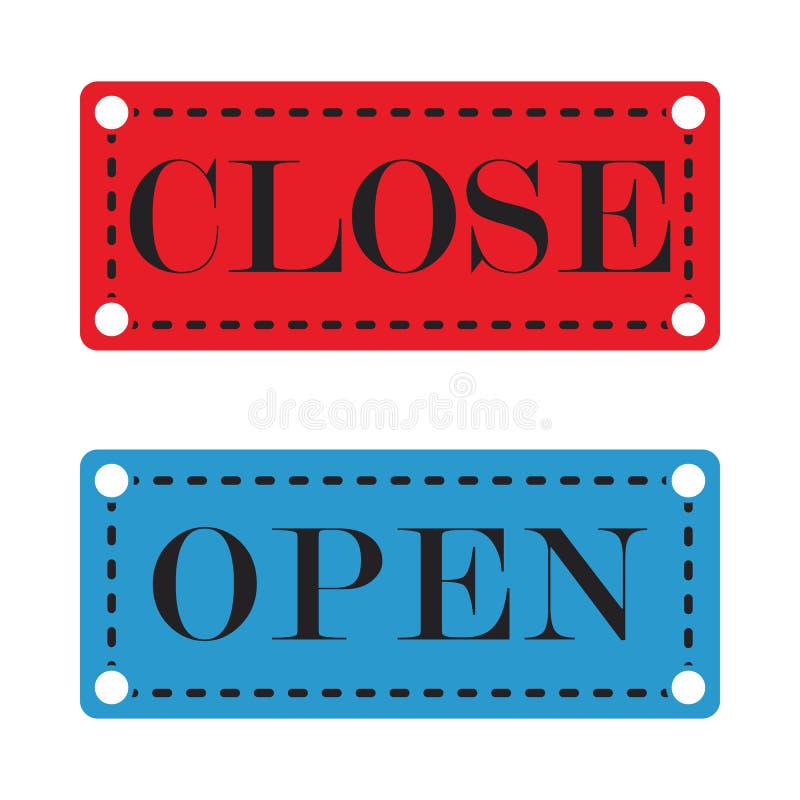 Shop Door Open and Closed Icon Stock Vector - Illustration of rectangle ...