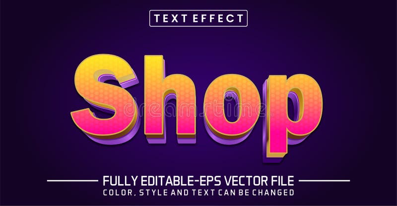 Shop Editable Text Style Effect Stock Vector - Illustration of bold ...