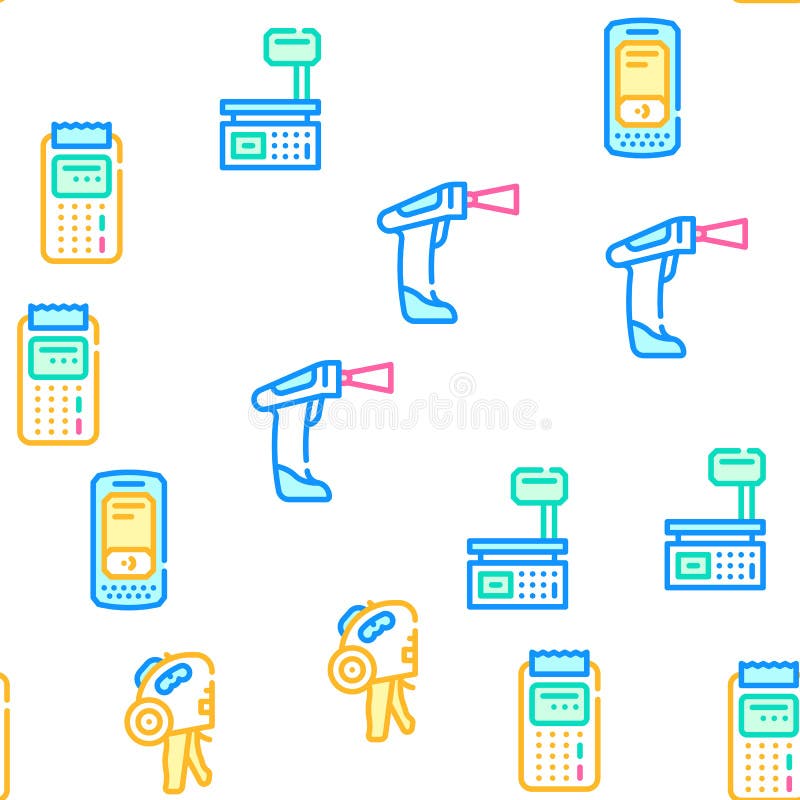 Shop Equipment Device Vector Seamless Pattern Stock Vector ...