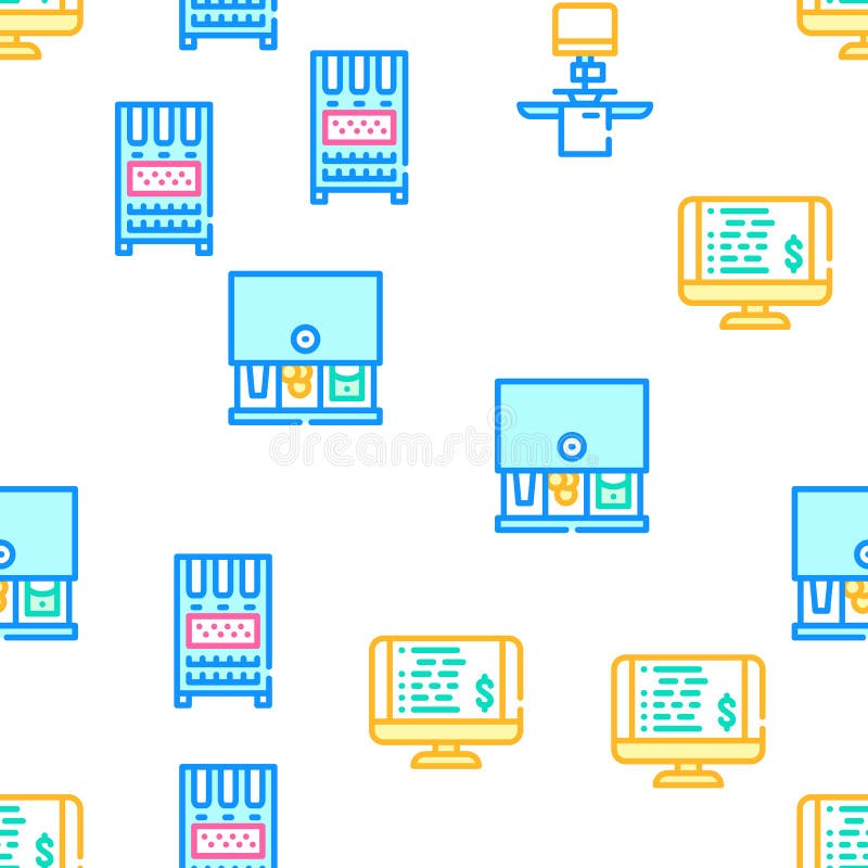 Shop Equipment Device Vector Seamless Pattern Stock Vector ...