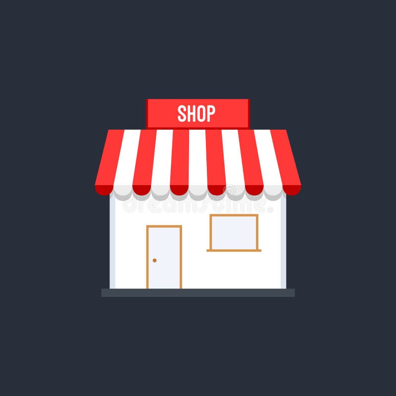 Shop Vector Icon stock illustration. Illustration of building - 240424800