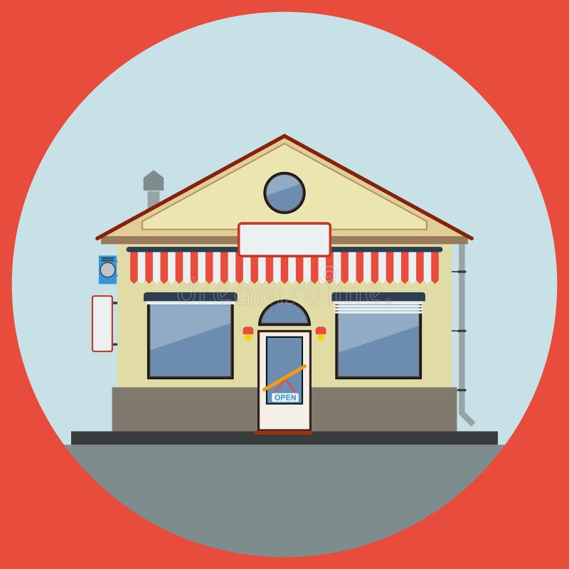 Shop Flat Vector Illustration Stock Vector - Illustration of banner ...