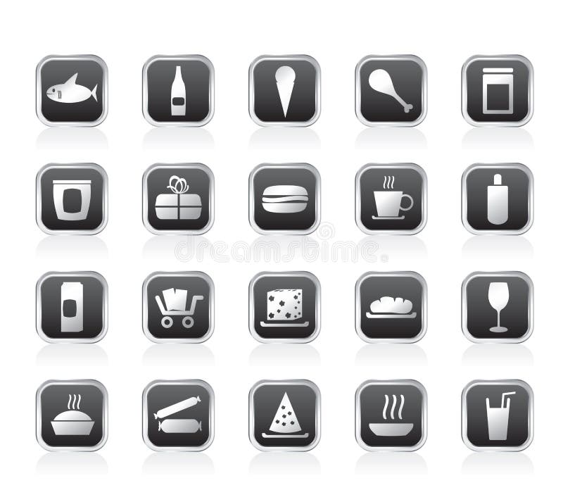 Shop and Foods Icons stock vector. Illustration of button - 54292847