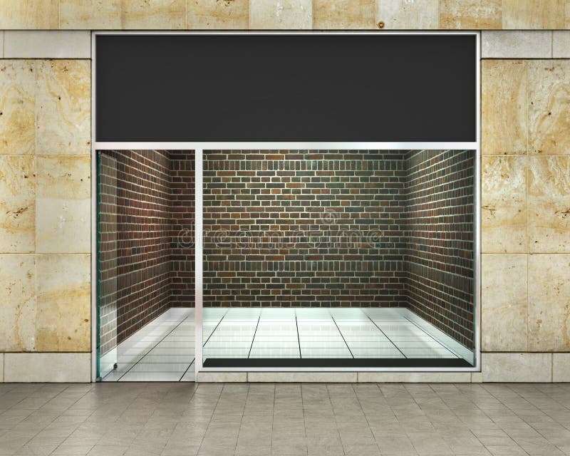 Shop Front. Exterior Horizontal Windows Empty Stock Photo - Image of ...