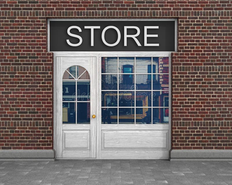 Shop Front. Exterior Horizontal Windows Empty Stock Photo - Image of ...