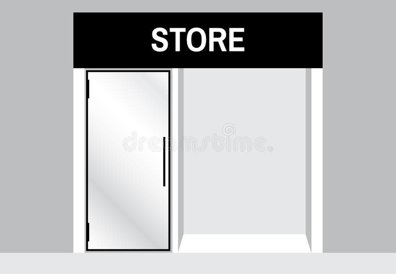 Shop Front or Store View with Sale Sign Illustration. Stock ...