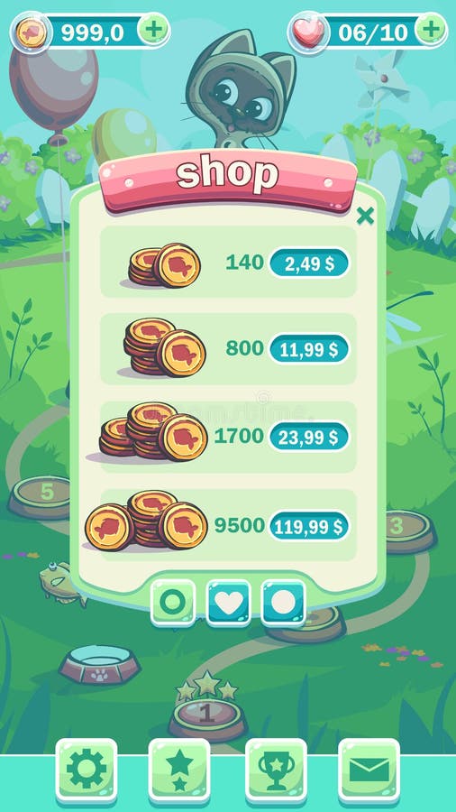 Game Shop Window for Computer App Stock Vector - Illustration of luck ...